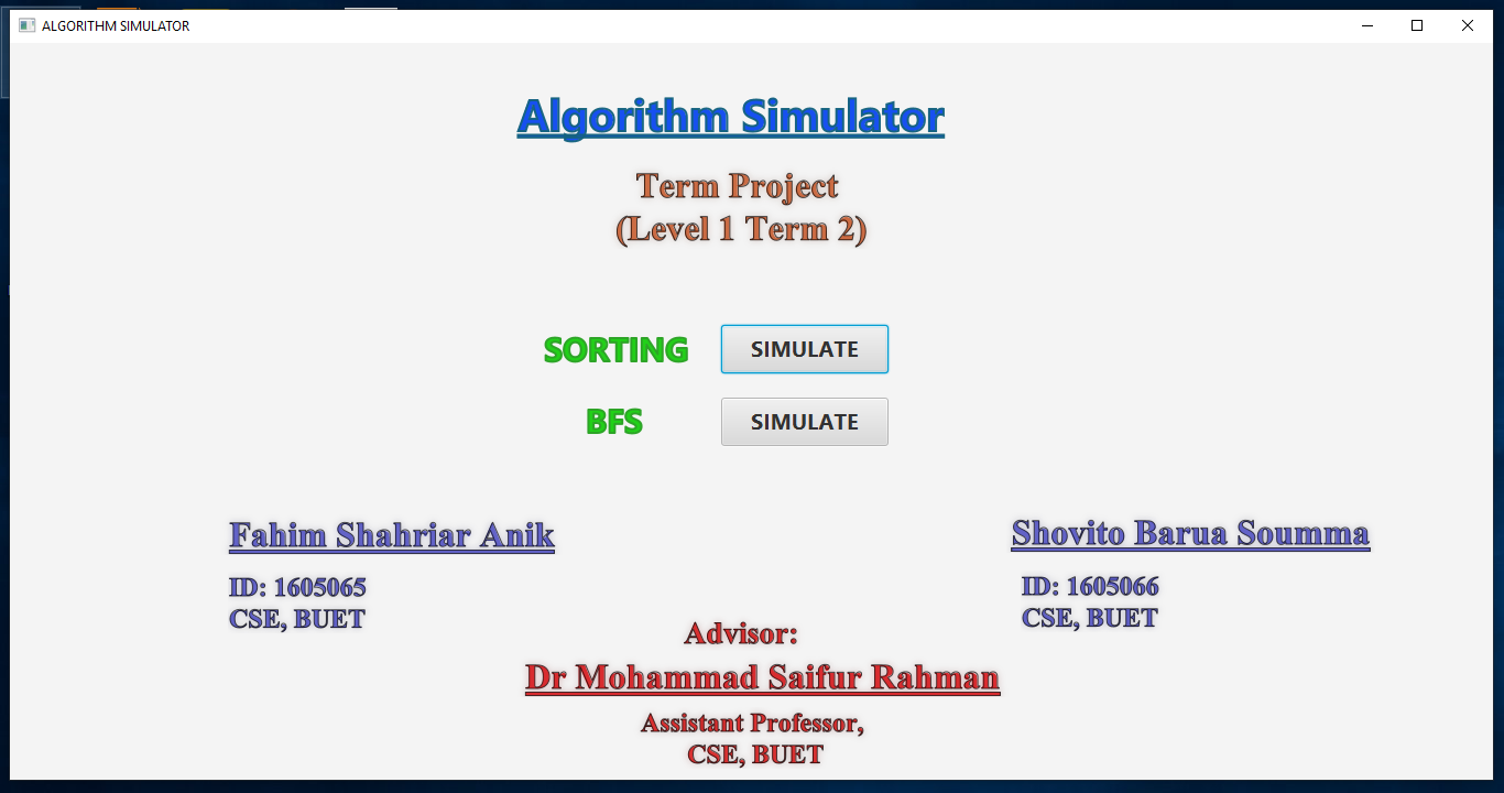GitHub - shovito66/Algorithm-Simulator: Academic Term Project ...
