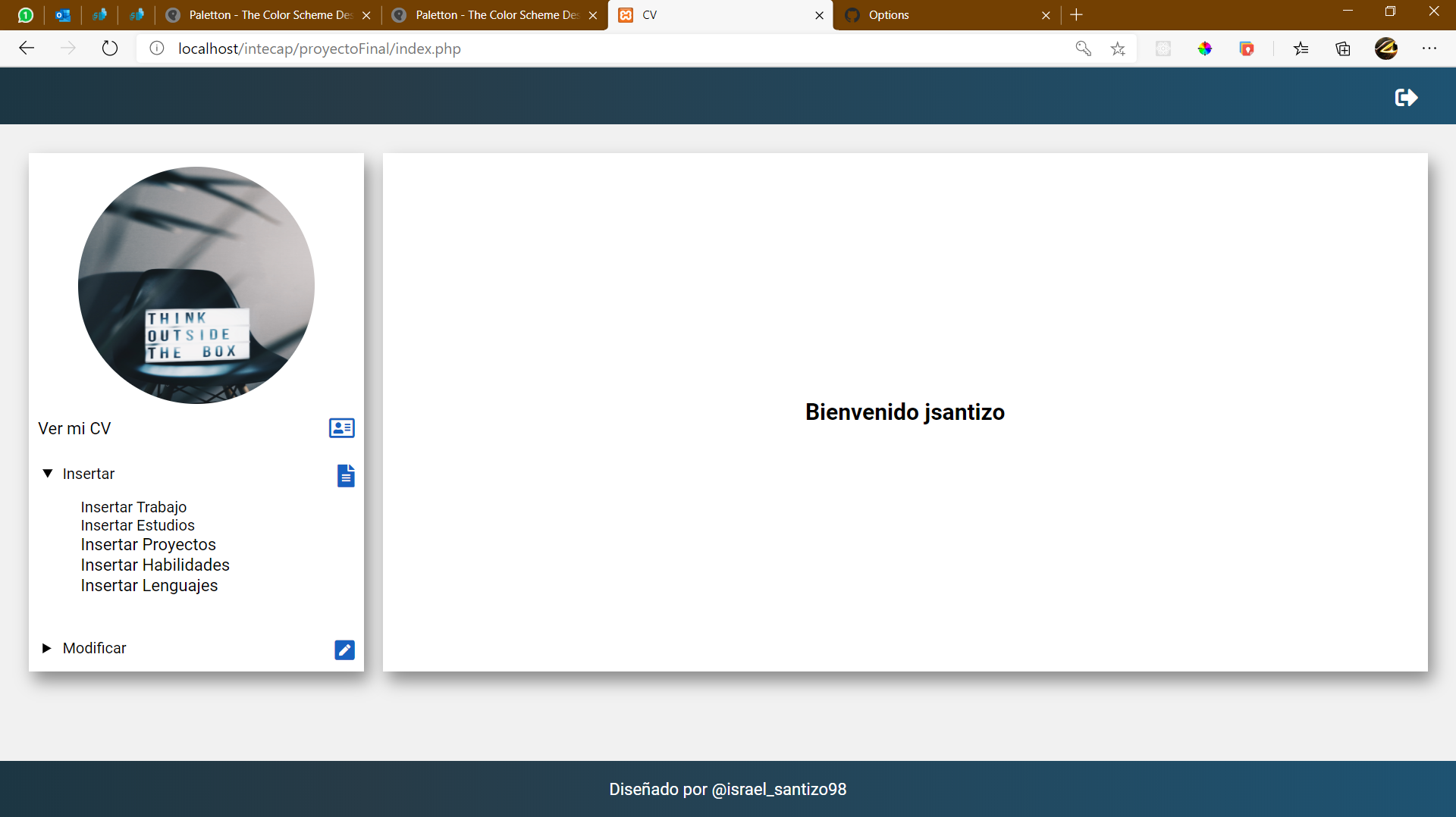 GitHub - IsraelSantizo98/proyectoFinalIntecap: Portal CV completo con PHP y JS