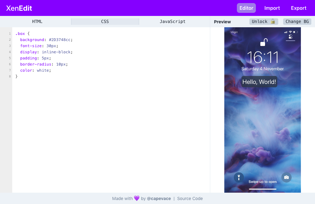 GitHub - Capevace/xenedit: Simple XenHTML widget editor with live preview!