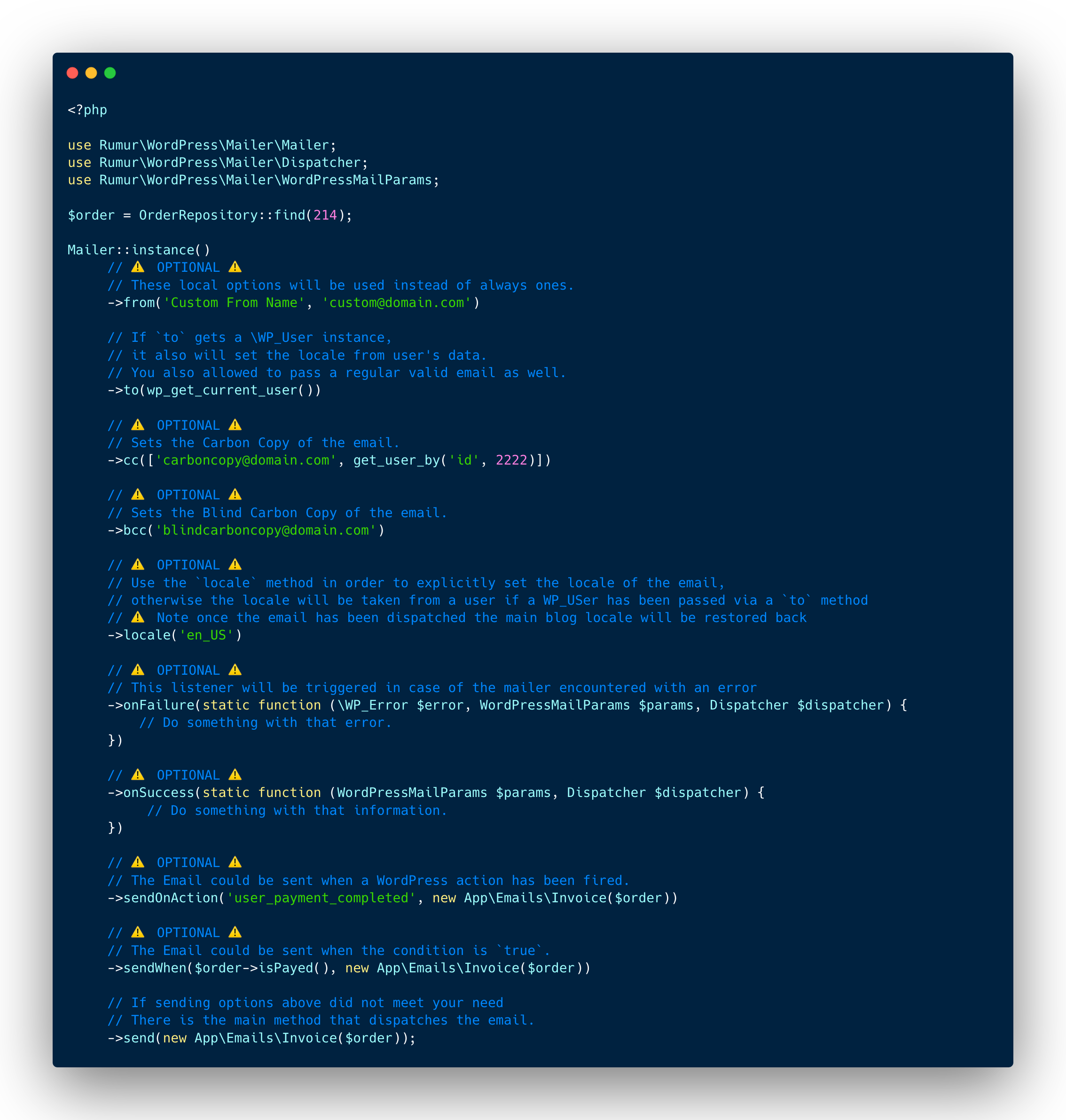 GitHub - rumur/wp-mailer: [WordPress] The Wrapper on top of `wp_mail ...
