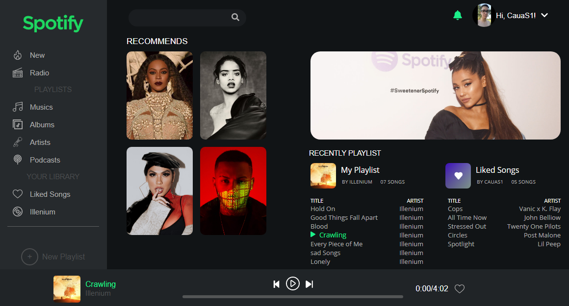 GitHub - CauaS1/redesign-spotify: It's a redesign created for a friend