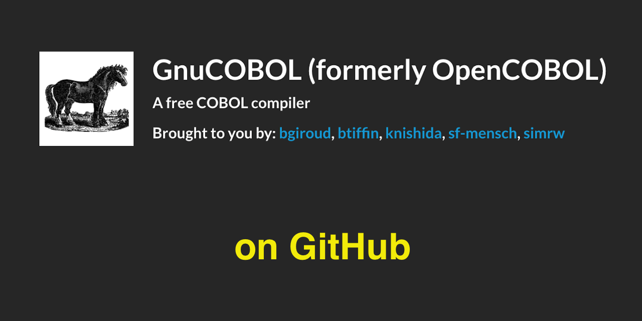 GitHub - Hiroaki-Inomata/GnuCOBOL: original: https://sourceforge.net ...