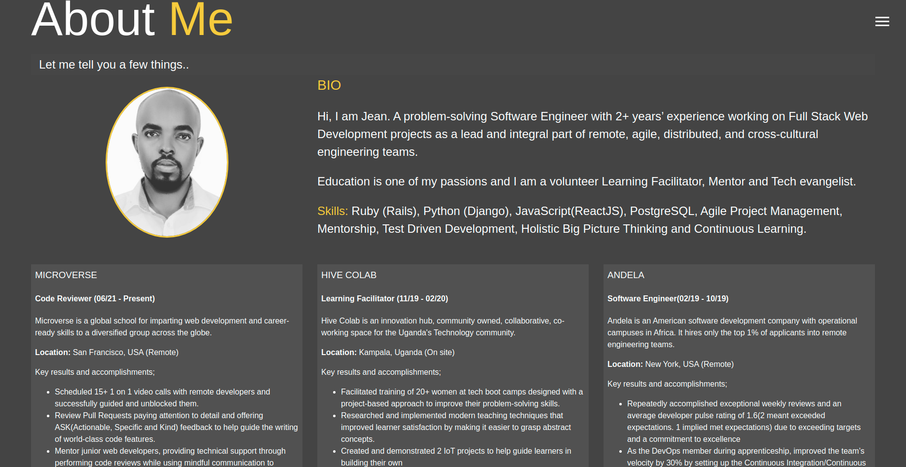 GitHub - KabohaJeanMark/my-portfolio: A repo for my professional ...