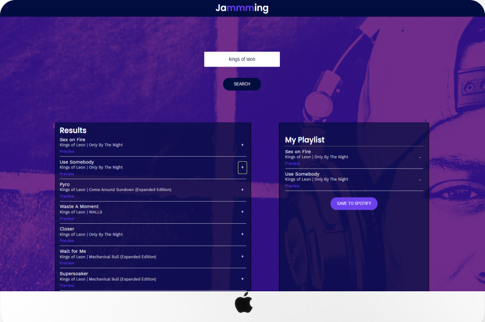 GitHub - juliana-gru/Jamming: Web app that allows users to search the ...