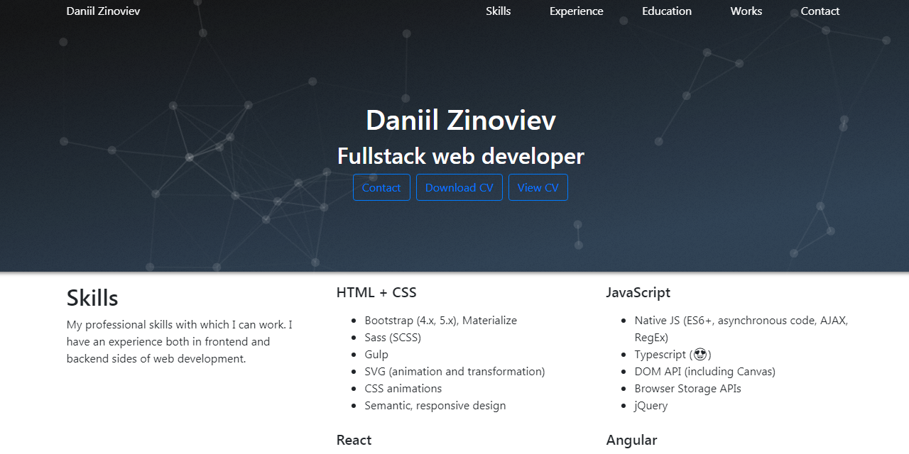 GitHub - DaniilZinoviev/portfolio: My main portfolio website. I've ...