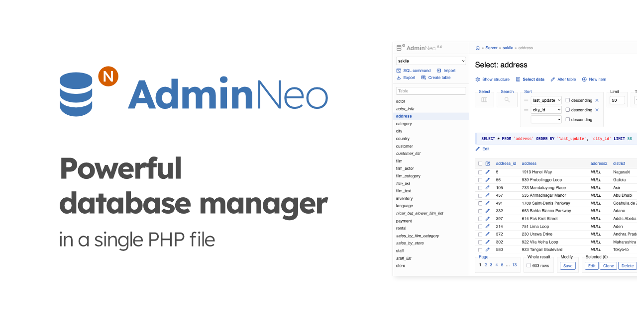 GitHub - adminneo-org/adminneo: 🛠️ Powerful database manager in a ...