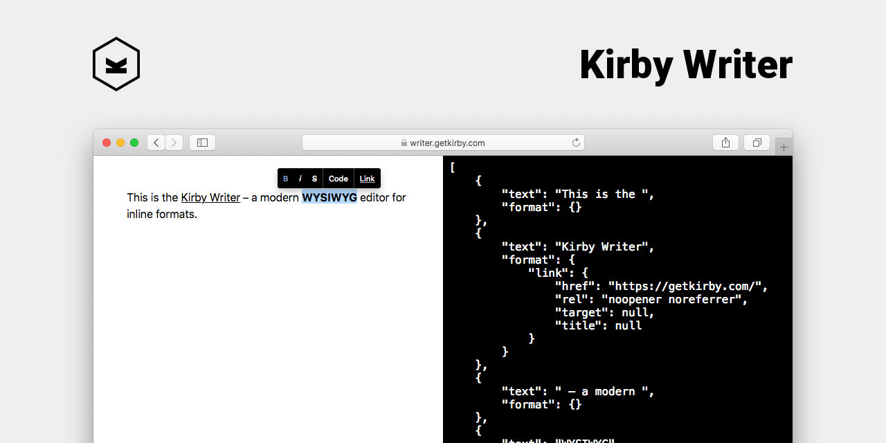 GitHub - getkirby/writer: A small, modern WYSIWYG editor for inline formats – by the team of ...