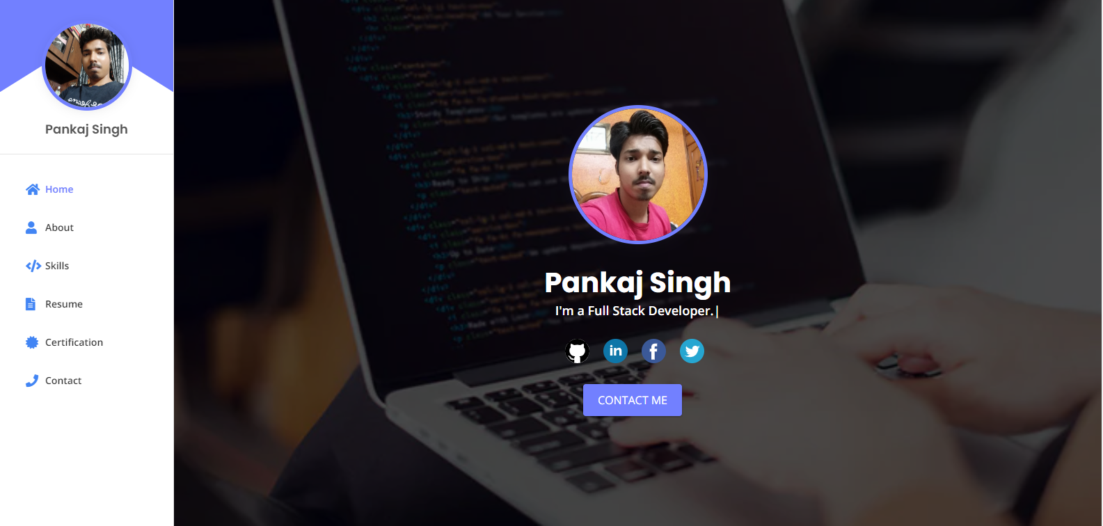 GitHub - pankaj846/portfolio: My personal website that includes all the ...