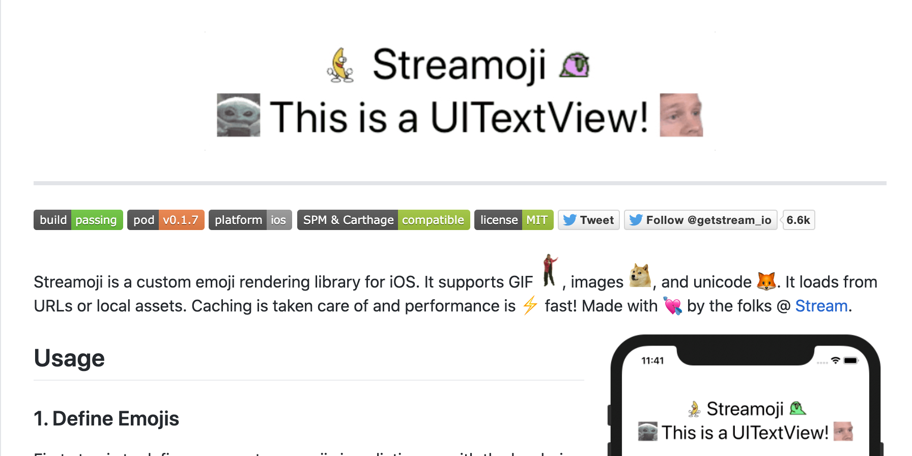 GitHub - GetStream/Streamoji: :godmode: Custom emoji rendering library for iOS apps with support ...