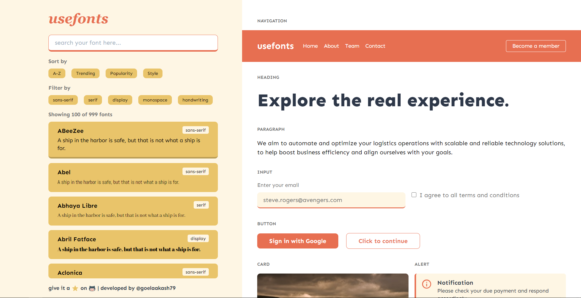 Github Goelaakash79 Usefonts A Tool To Help Designers And Developers
