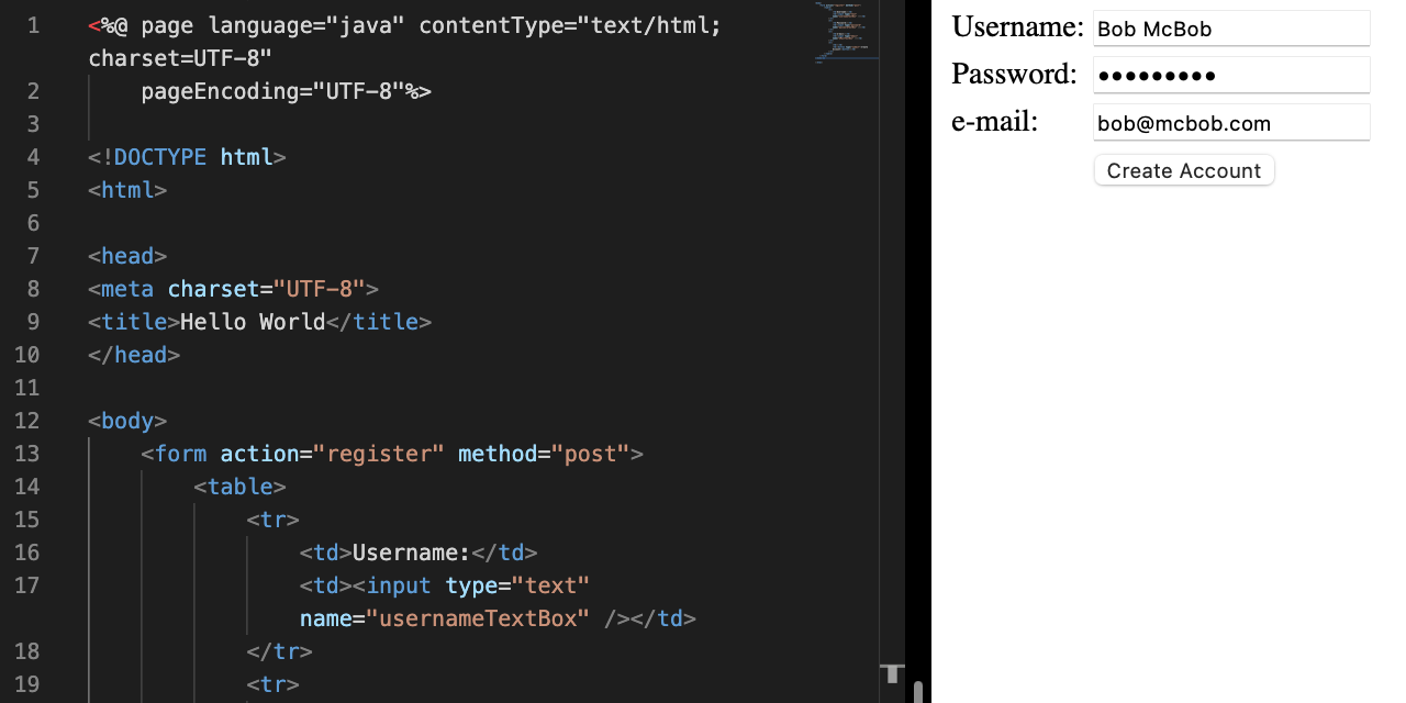 GitHub - krzwier/registration: Simple web app using JSP form to pass text fields through servlet ...