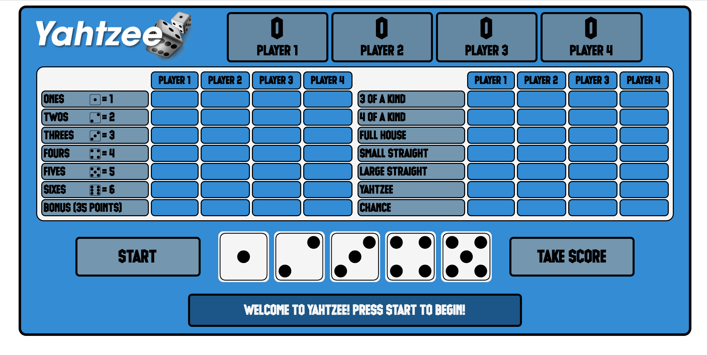 GitHub - shannonmaloy/YAHTZEE: GA Project 1 - Yahtzee