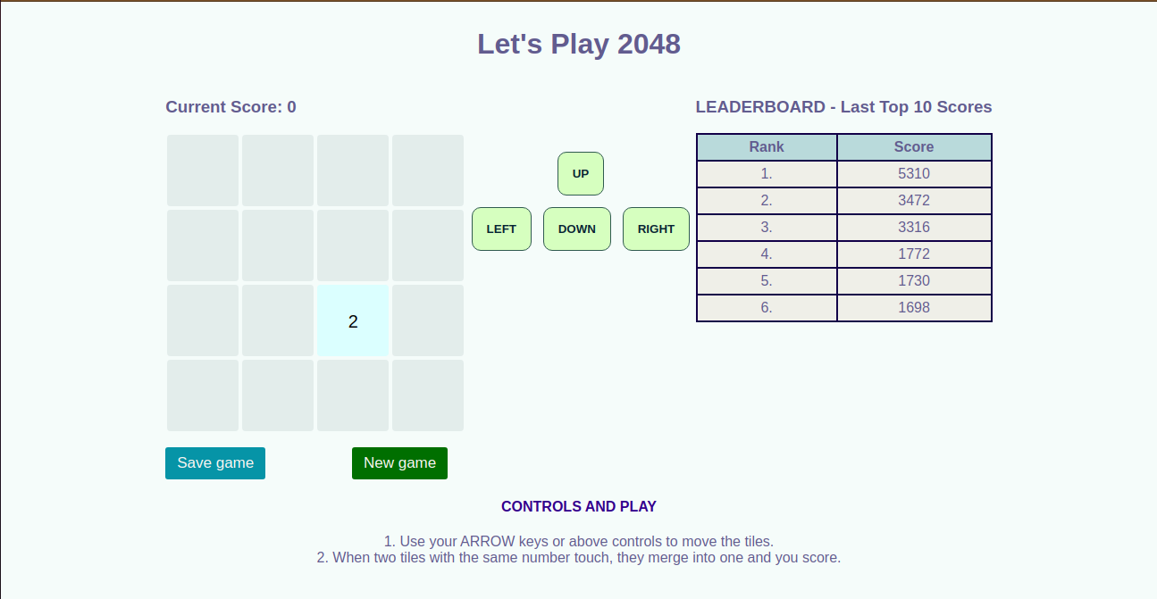 GitHub - Issue-03/2048: It is a simple implementation of the 2048 game.