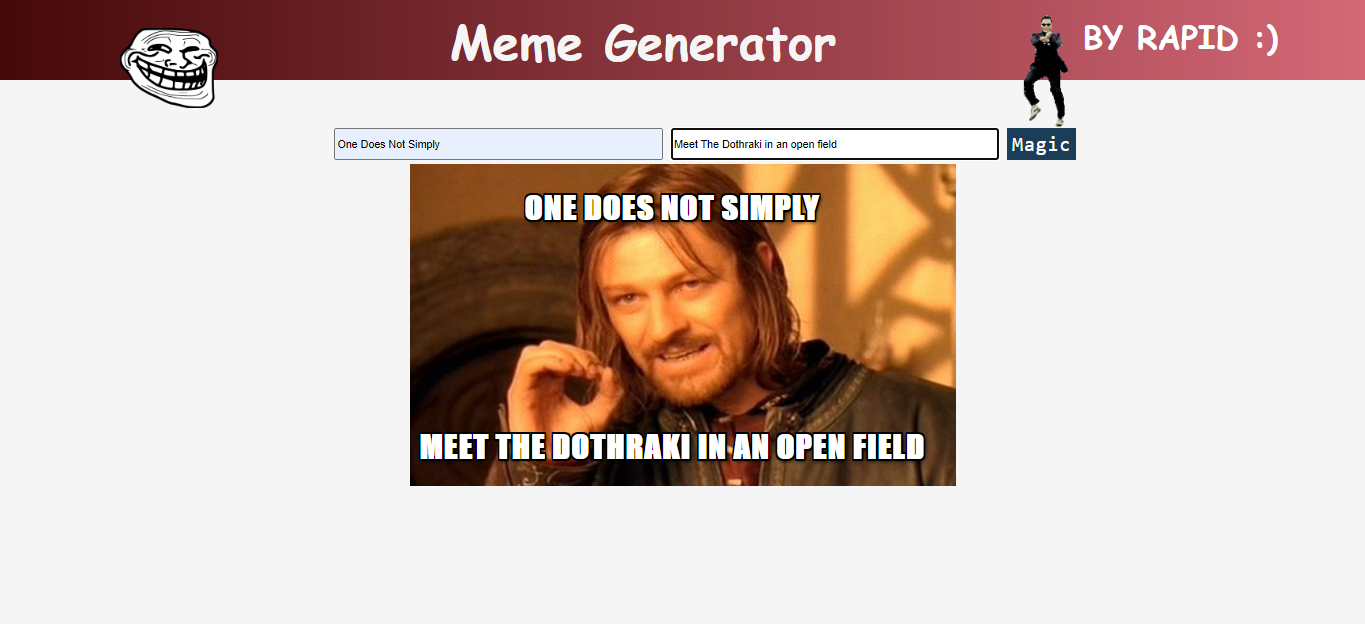 GitHub - Rapid292/Meme-Generator: A Meme Generator website built using ReactJs, One can ...
