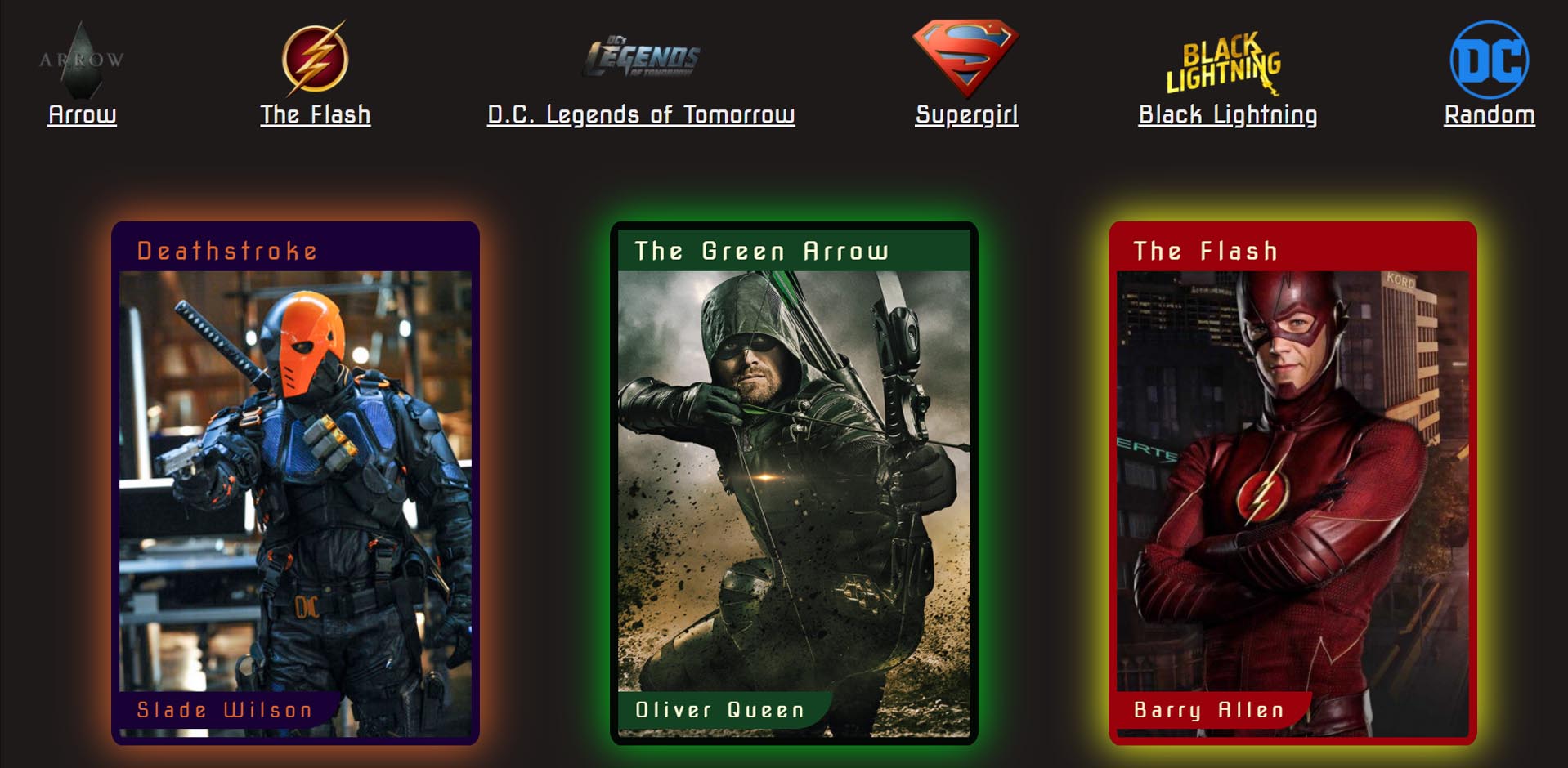 GitHub - MattRoger/arrowverse-character-guide