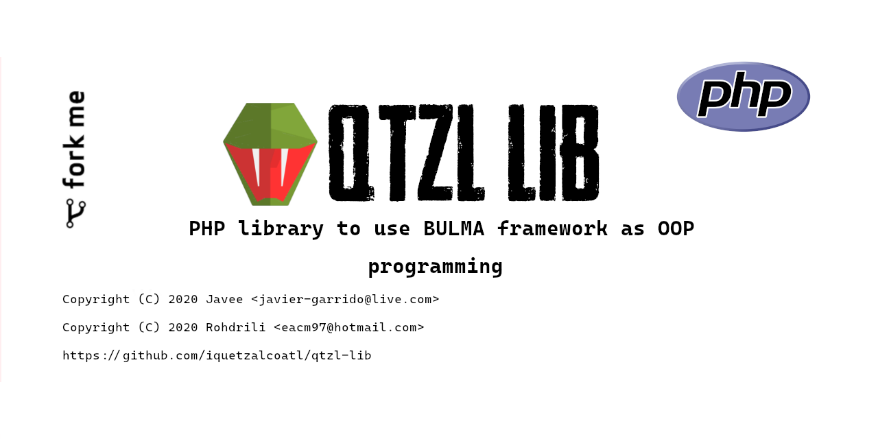 GitHub - iquetzalcoatl/qtzl-lib: PHP library to use BULMA framework as ...