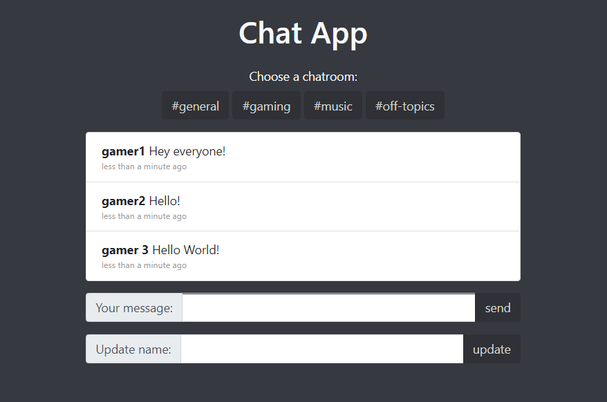GitHub - andiemini/Chatroom-Application: Chatroom Javascript Application