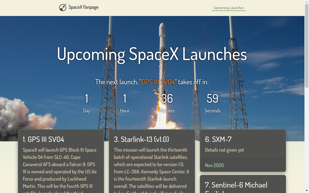 GitHub - jjsanmartino03/spacex-fanpage: This repository hosts an application that shows ...