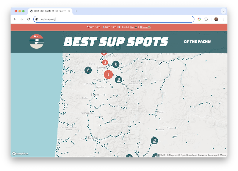 GitHub - geografa/supmap: Best places to SUP in Oregon and SW WA