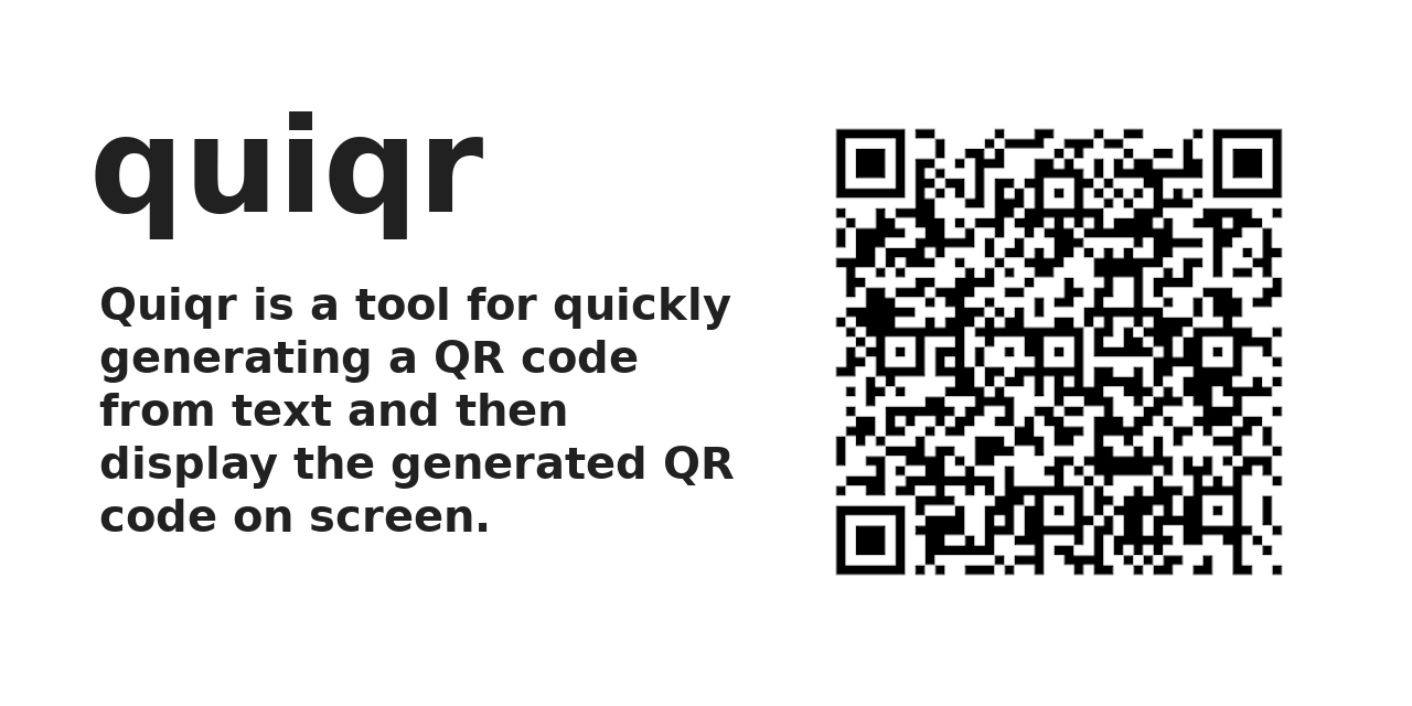 GitHub - agelito/quiqr: Utility to encode input data as QR code and ...
