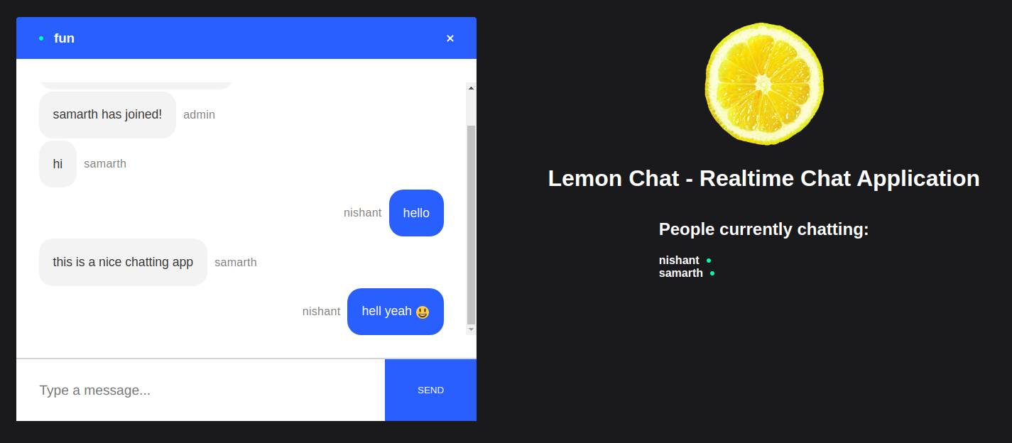 GitHub - darkfist/lemon-chat: Simple chat application made with ReactJS, NodeJS and Socket.io