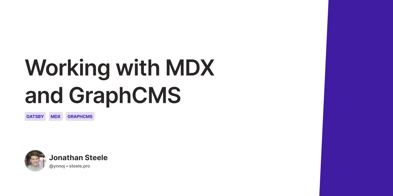GitHub - ynnoj/2020-08-07-working-with-mdx-graphcms: 📹 Working with MDX and GraphCMS