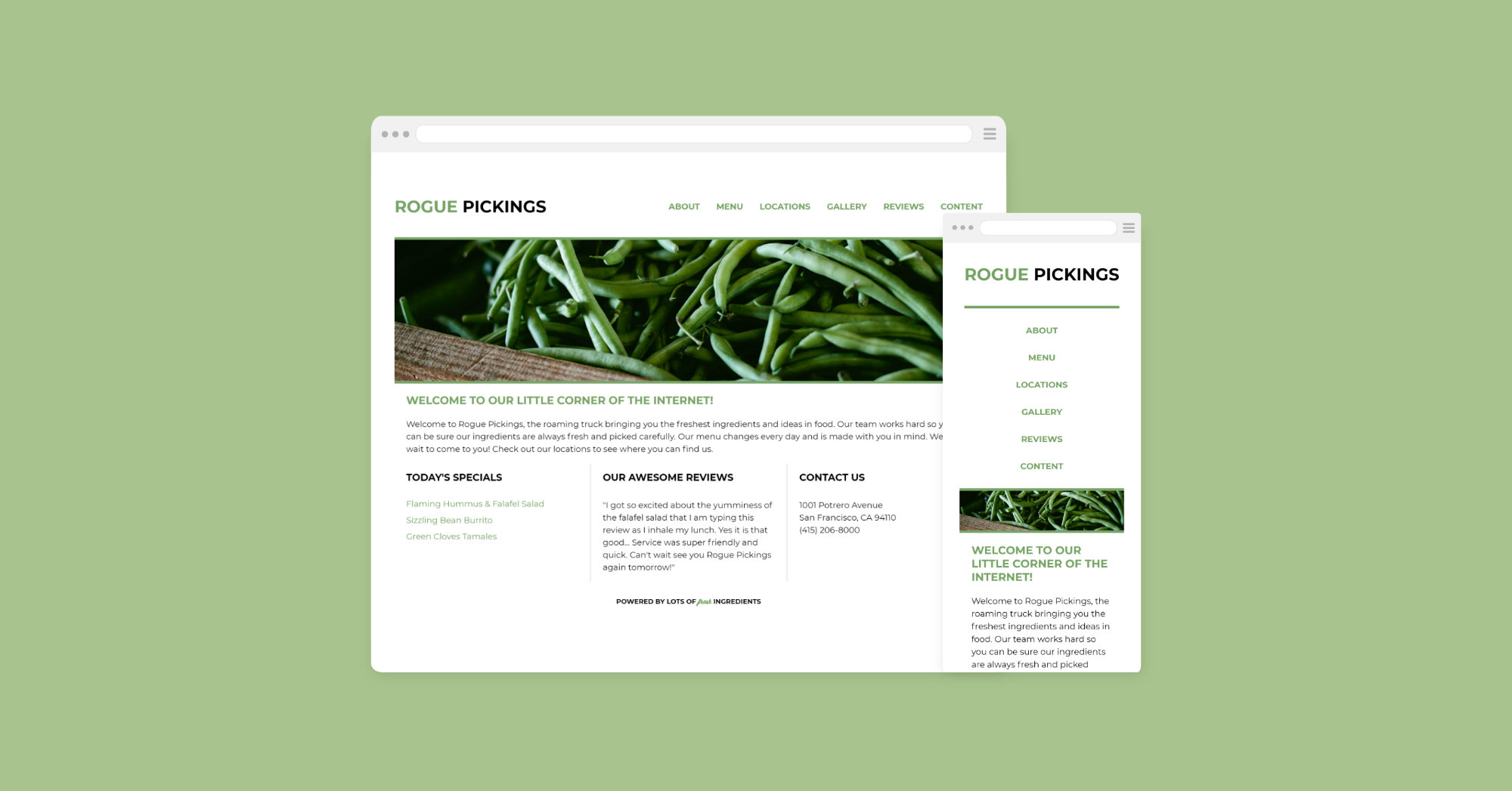 GitHub - hanisno/rogue-pickings: Responsive one-page demo website for a food truck company.