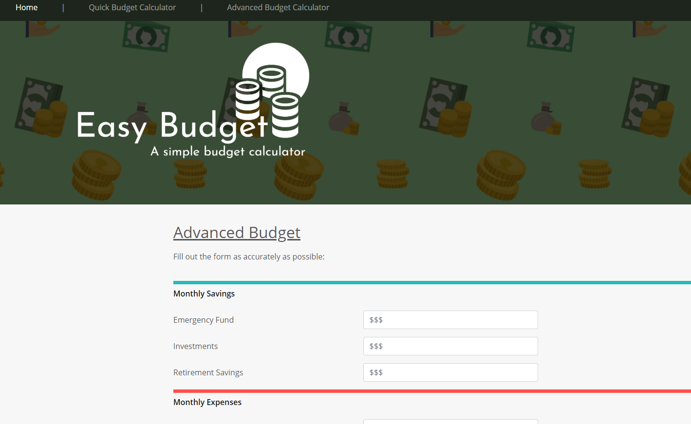 GitHub - ari-abr/Budget-Calculator: A website with two simple budget ...