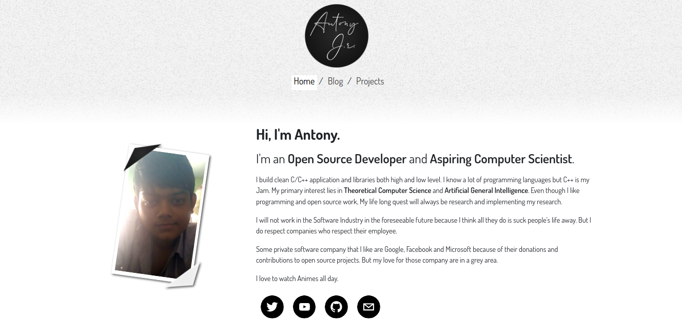 GitHub - antony-jr/antony-jr.github.io: Source for my official website.