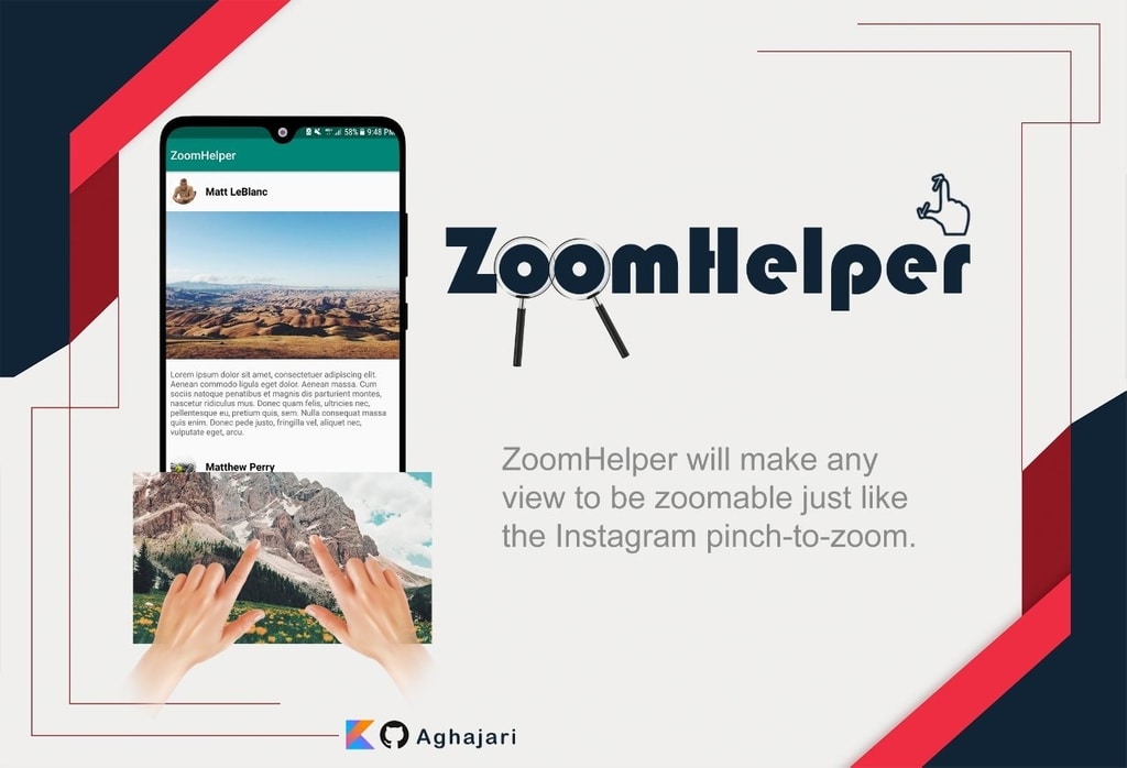 GitHub - Aghajari/ZoomHelper: ZoomHelper will make any view to be ...