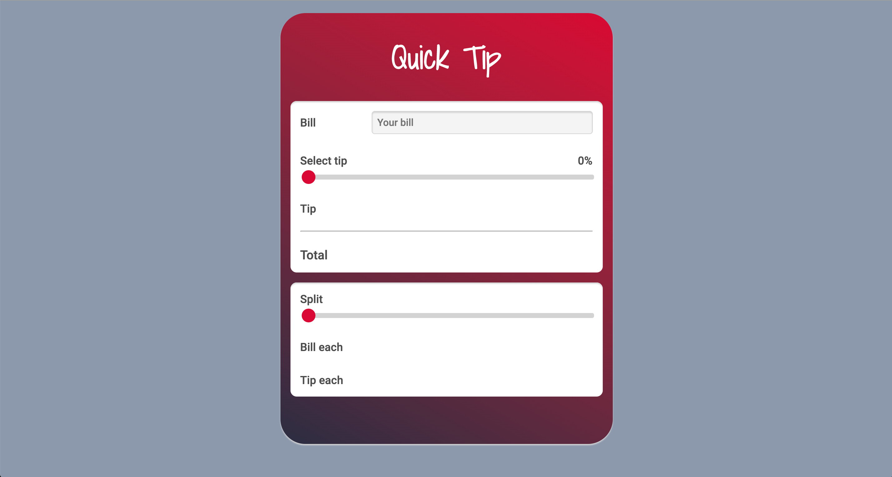 Github Coryrunn Tipcalculator Quick Tip Calculator Project To Practice Javascript