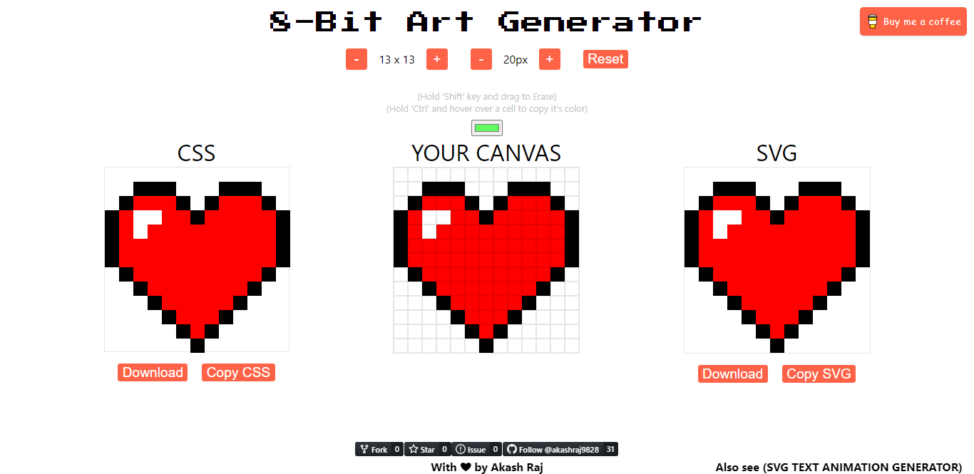 GitHub - akashraj9828/8-bit-art-generator: Let's you generate pixel art ...