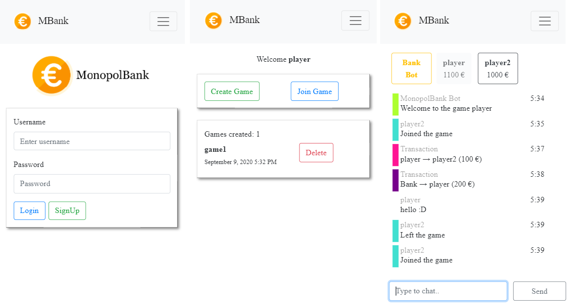 Github Domkrismonopol Bank Web App Reactjs Web App For Virtual Transactions In Games Like