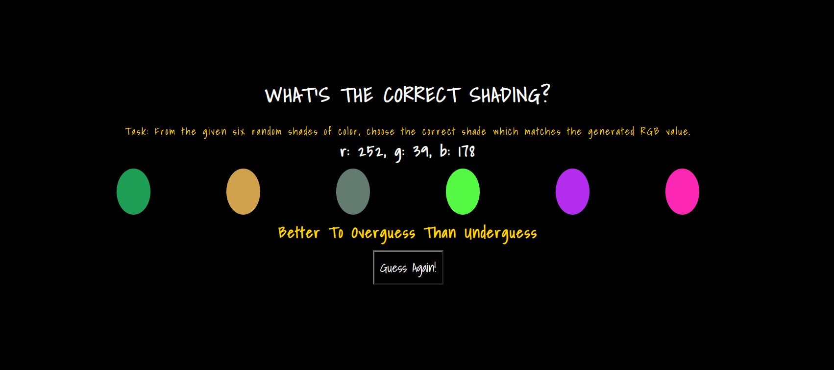 GitHub - swesh-lab/the-color-shading: From the given six random shades ...