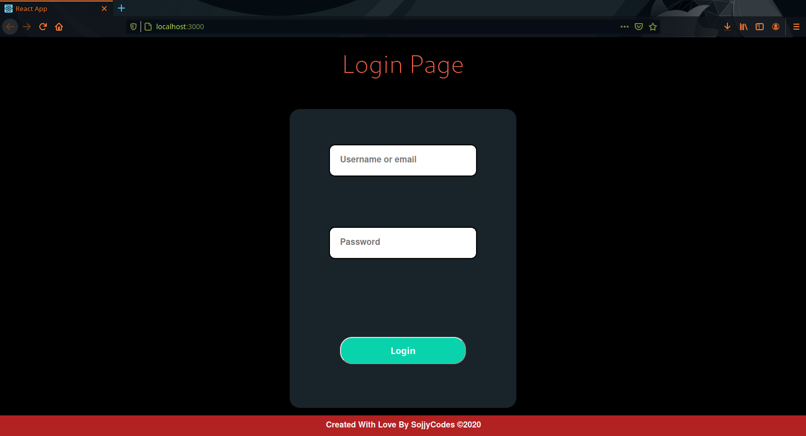 GitHub - sojjyCodes/login-page: A login page i made using react.