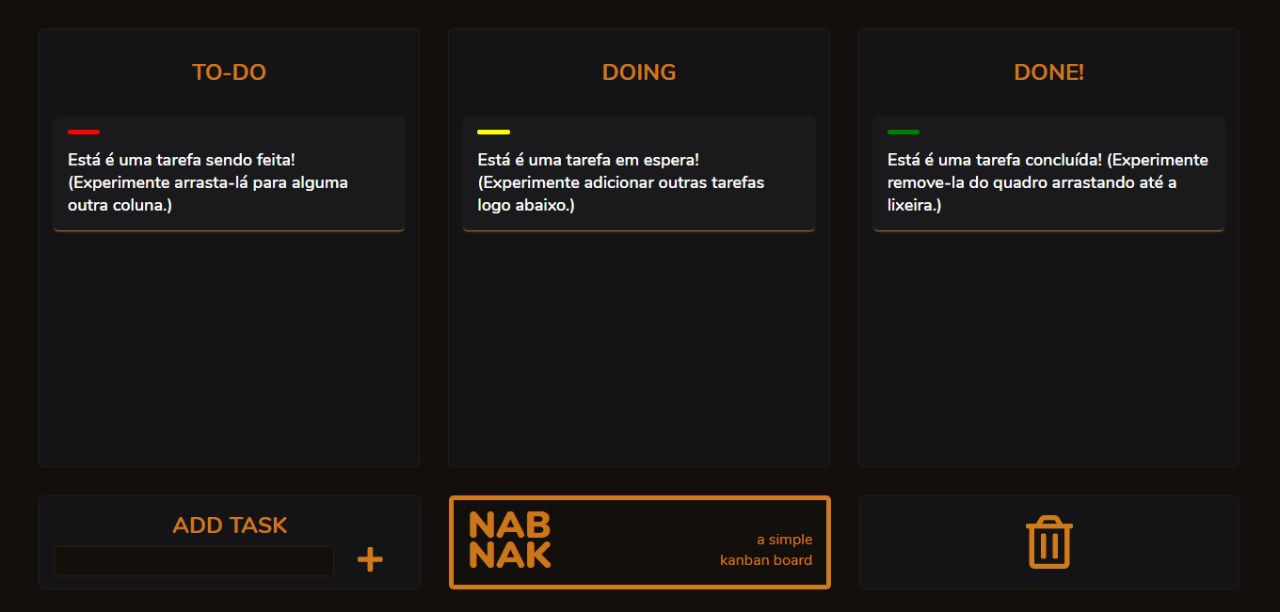 GitHub - lucasbecker/nabnak: Um simples quadro kanban.