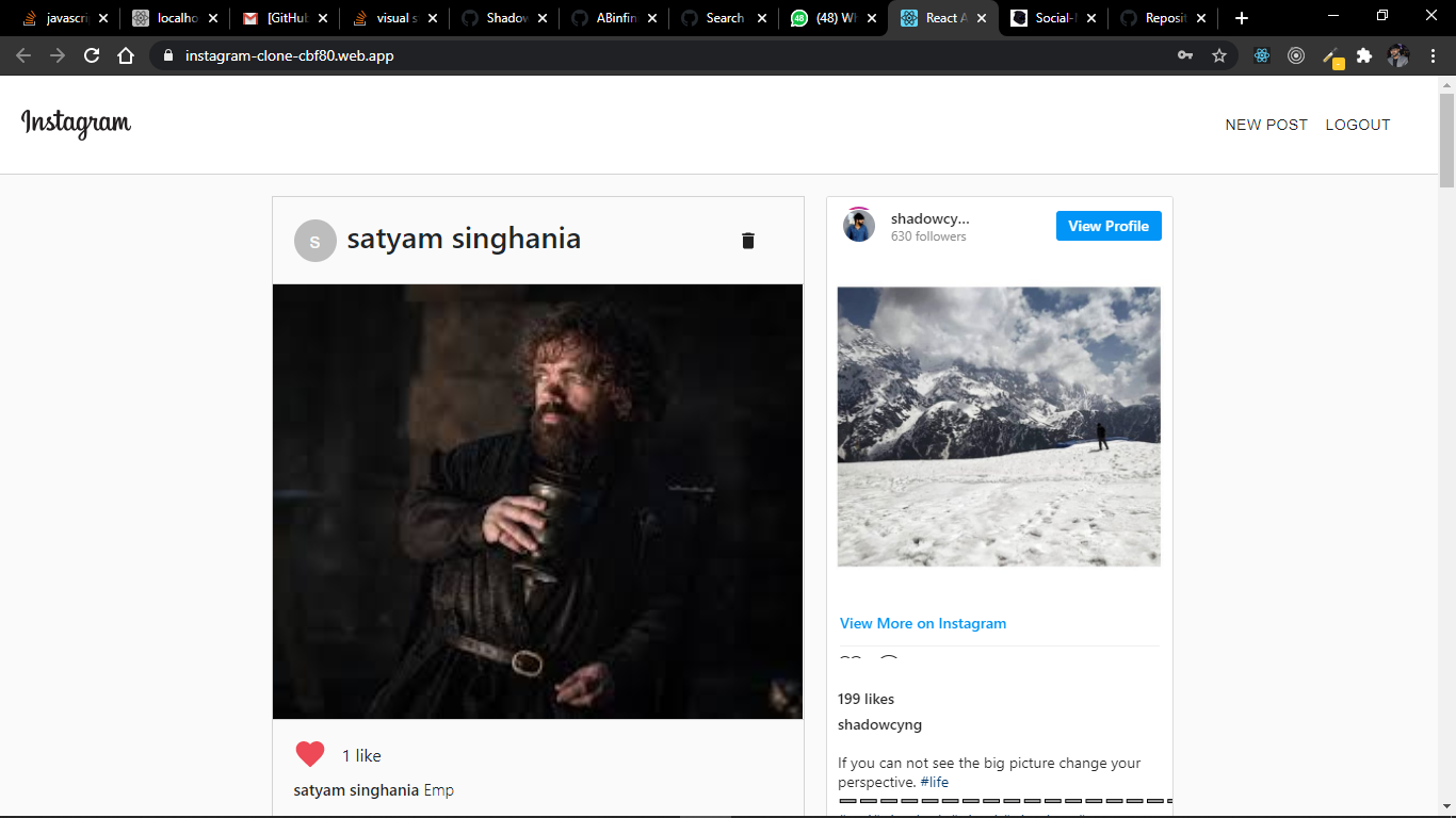 GitHub - Shadowcyng/insta-clone: This is an Instagram-clone with basic ...