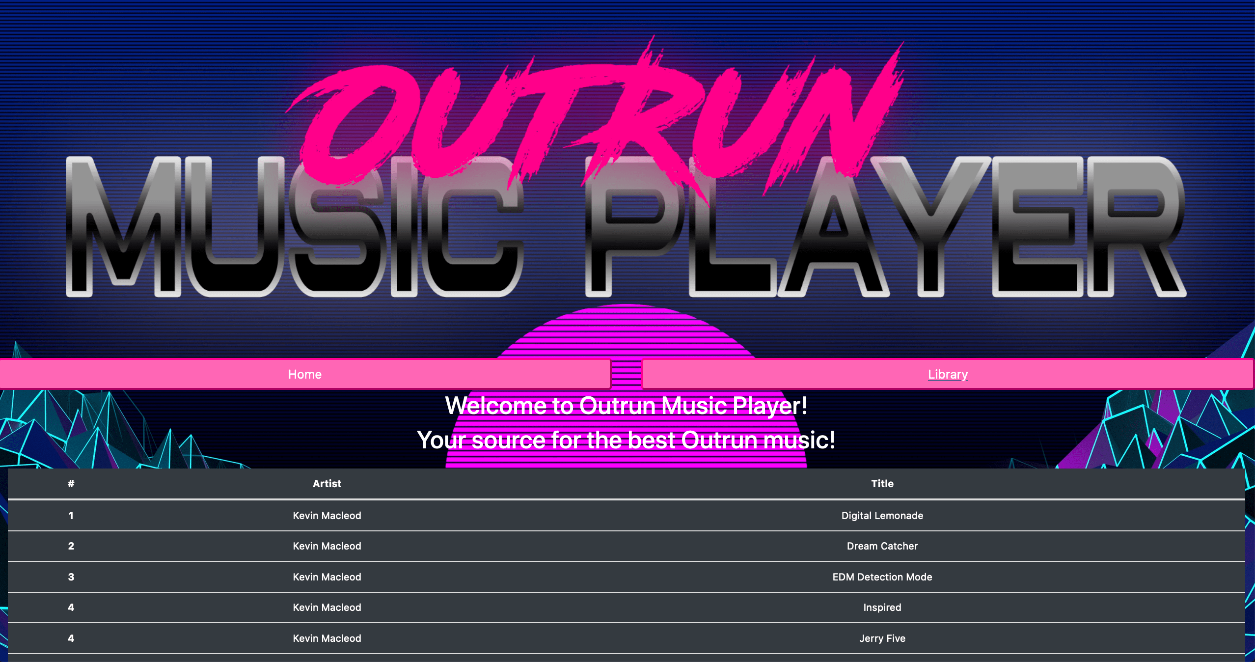 GitHub - amishpr/outrun-music-player: Outrun theme music player with DRM free music made in Angular