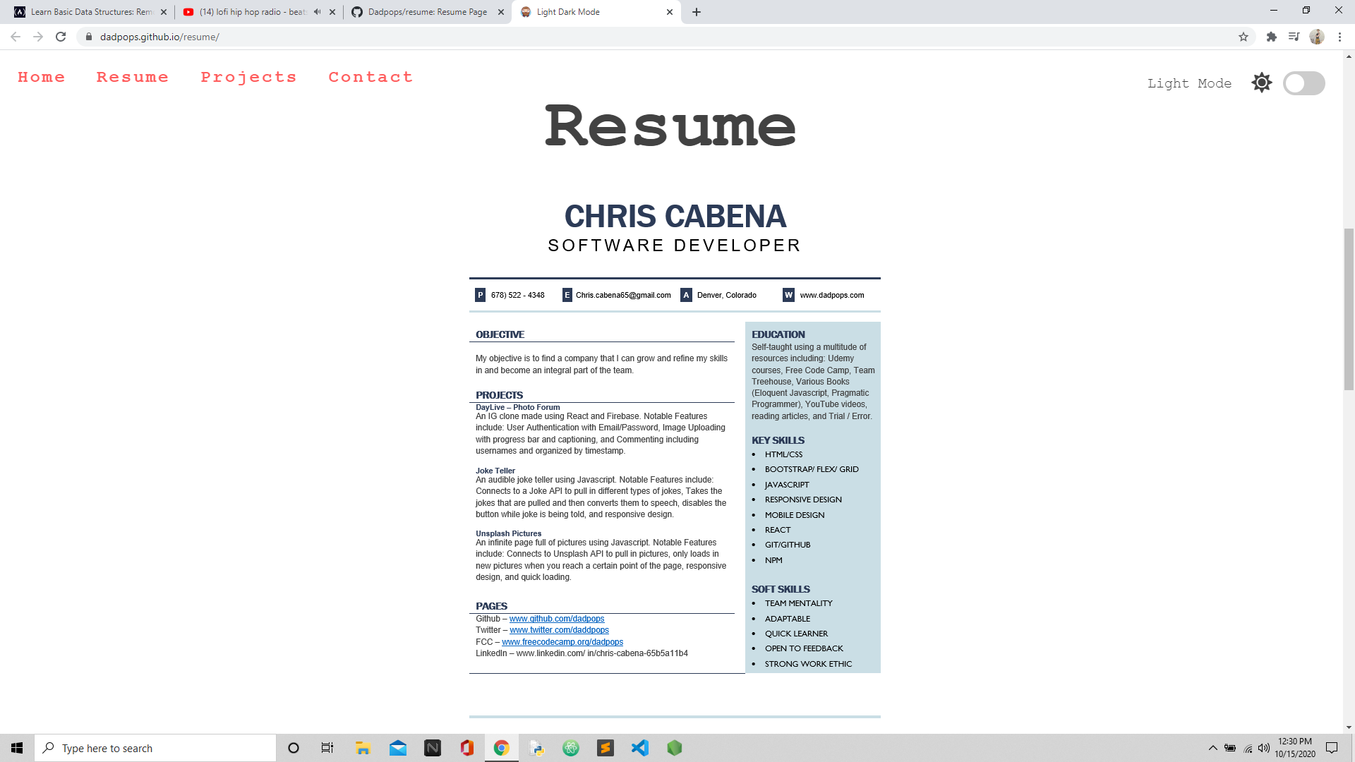 GitHub - Dadpops/resume: Resume Page using Modal viewing for Resume ...