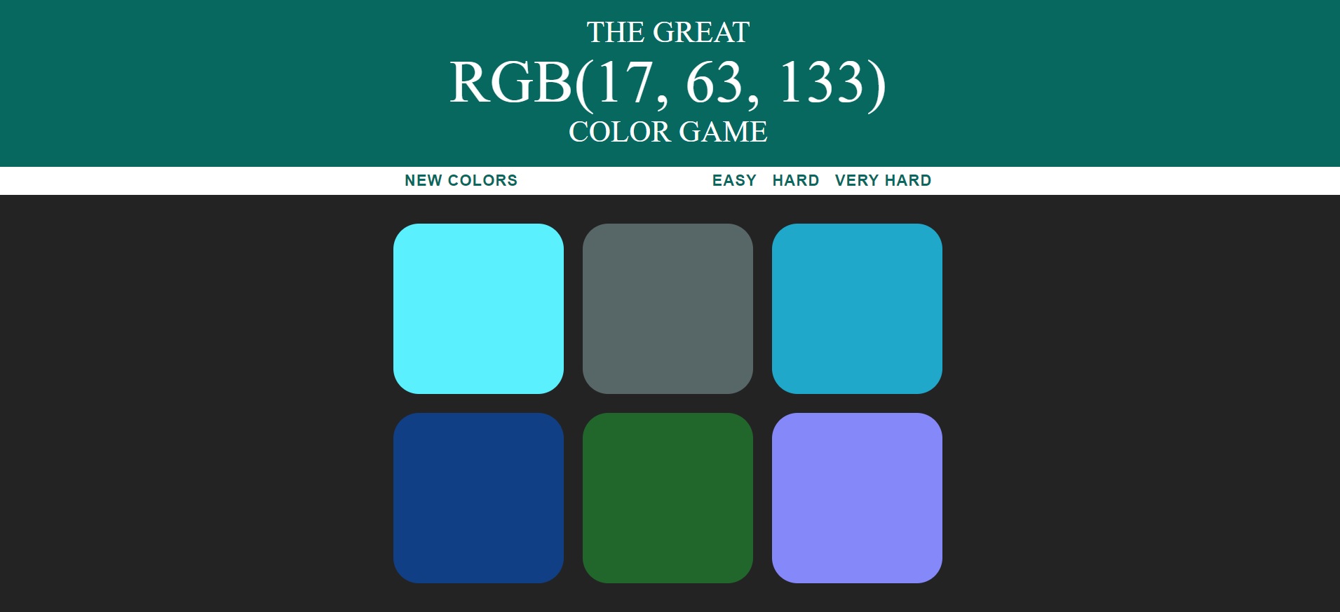 GitHub - AKVitola/RGB-Color-Game: RGB Color game with 3 difficulty levels. GitHub - AKVitola/RGB-Color-Game: RGB Color game with 3 difficulty levels.