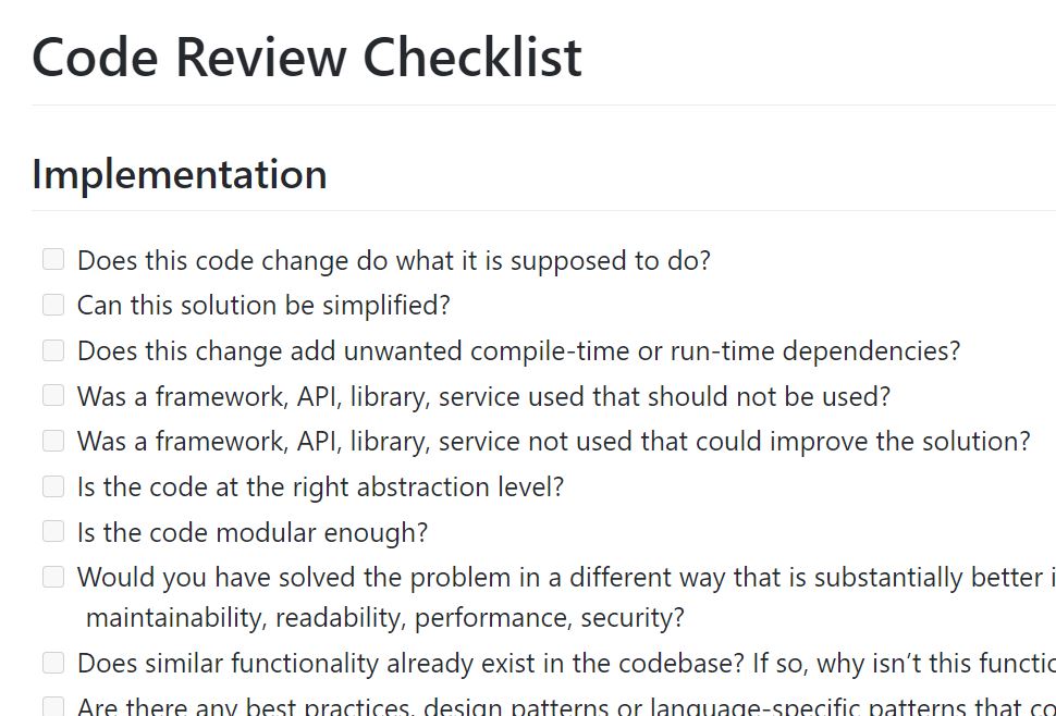 GitHub Mgreiler code review checklist This Code Review Checklist