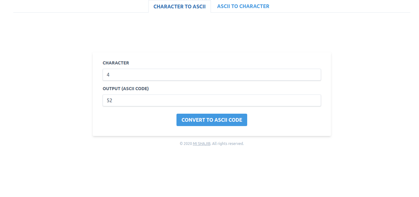GitHub - mishajib/ascii-code-converter: convert character into ascii ...