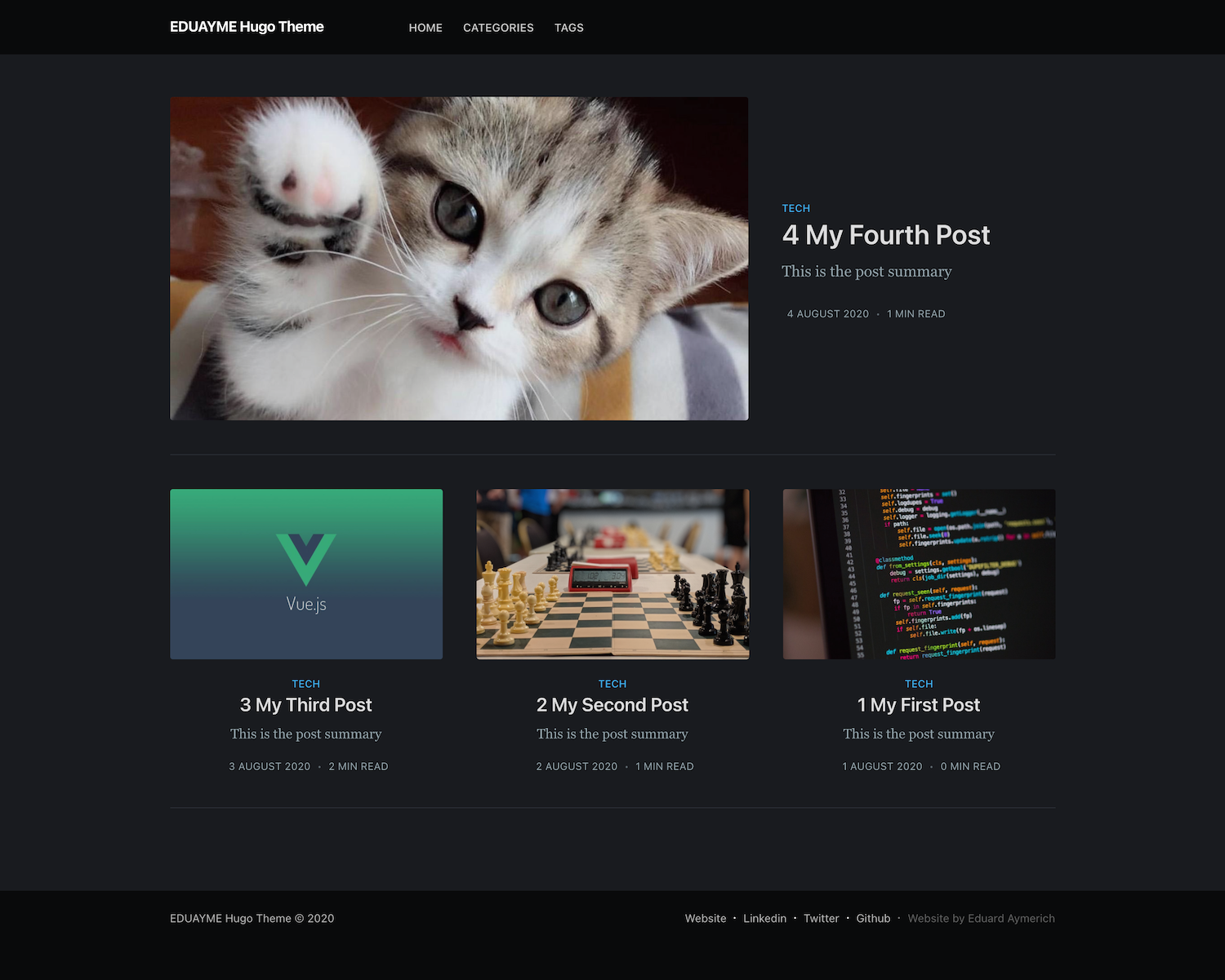 GitHub - eduayme/eduayme-hugo-theme-demo: Hugo theme eduayme demo