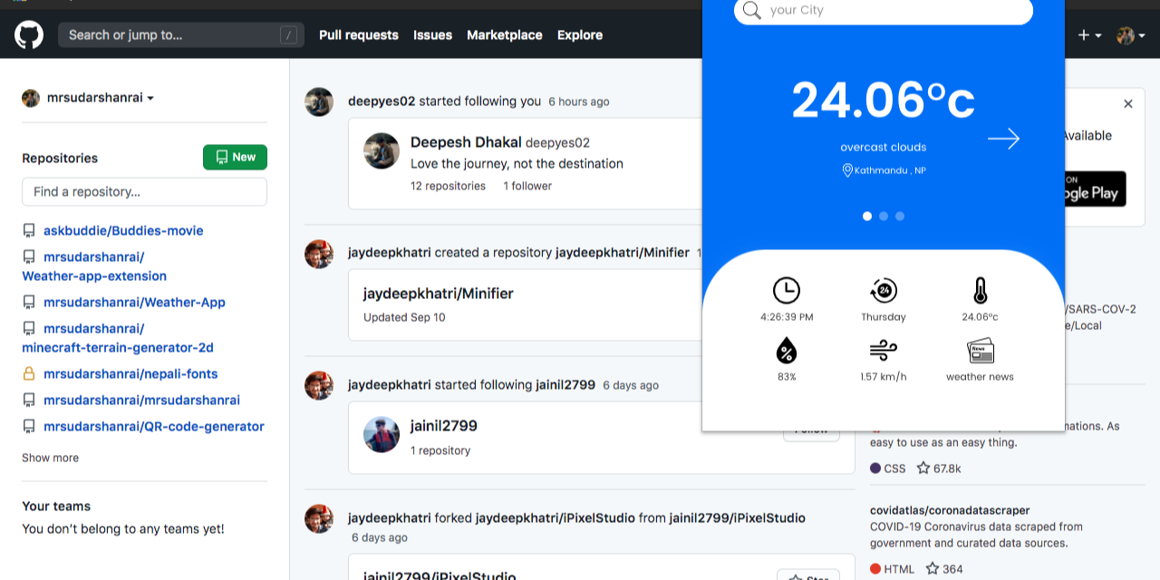 GitHub - mrsudarshanrai/Weather-app-extension: This is Simple weather chrome extension ,which ...