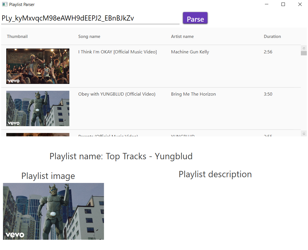 Github Dotn1 Youtube Playlists Parser Parser For Youtube Playlists