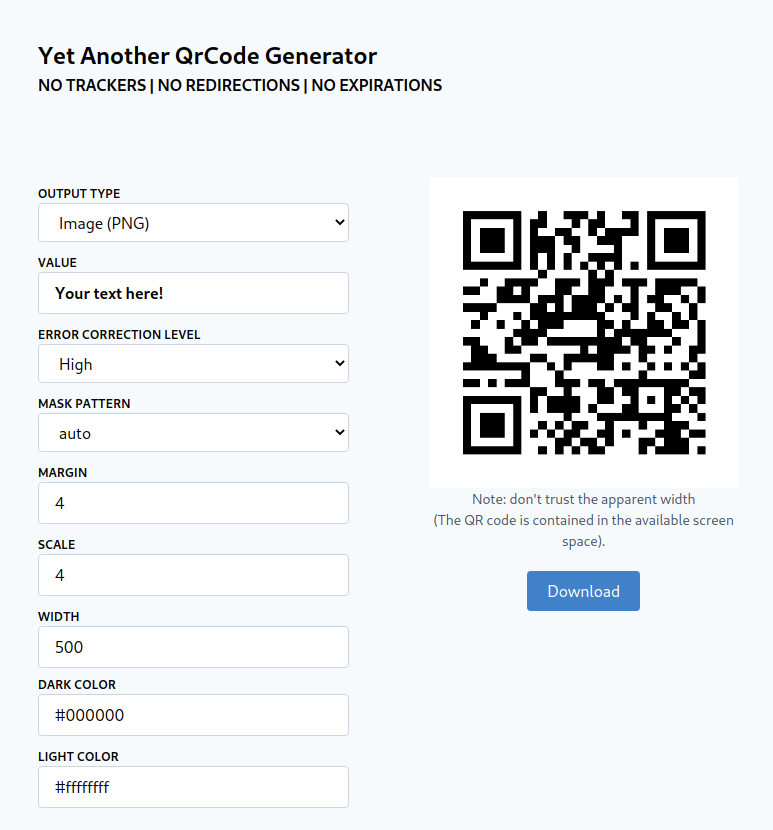 GitHub - linuslabo/yaqrcg: Yet Another QR Code Generator
