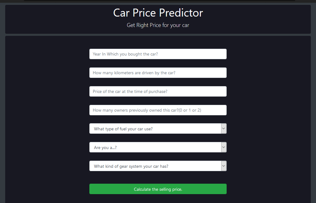 Github Animesh Algorithmcar Price Predictor Regression Analysis Go Through The Readmemd File