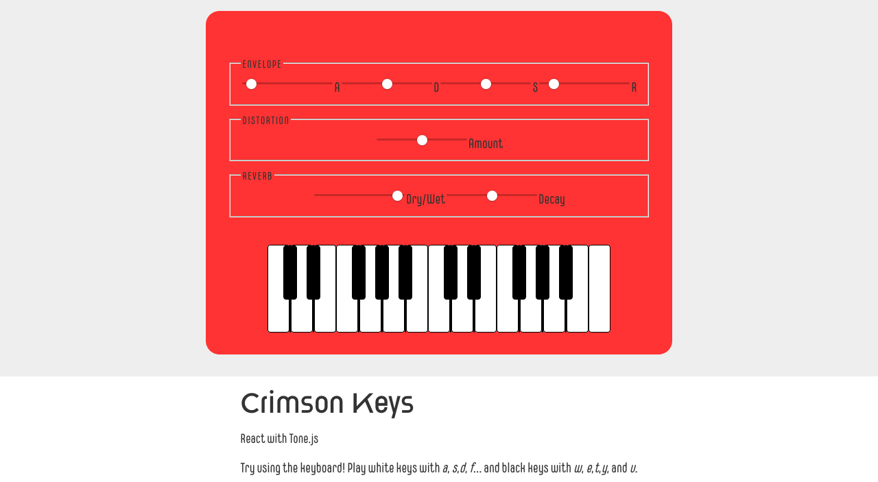 Github Garrettmichaelgeorge Crimson Keys A Browser Based Interactive Musical Keyboard Built