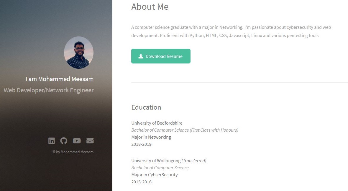 GitHub - mdmeesam/Portfolio_OLD: Portfolio Website using HTML, CSS and JS