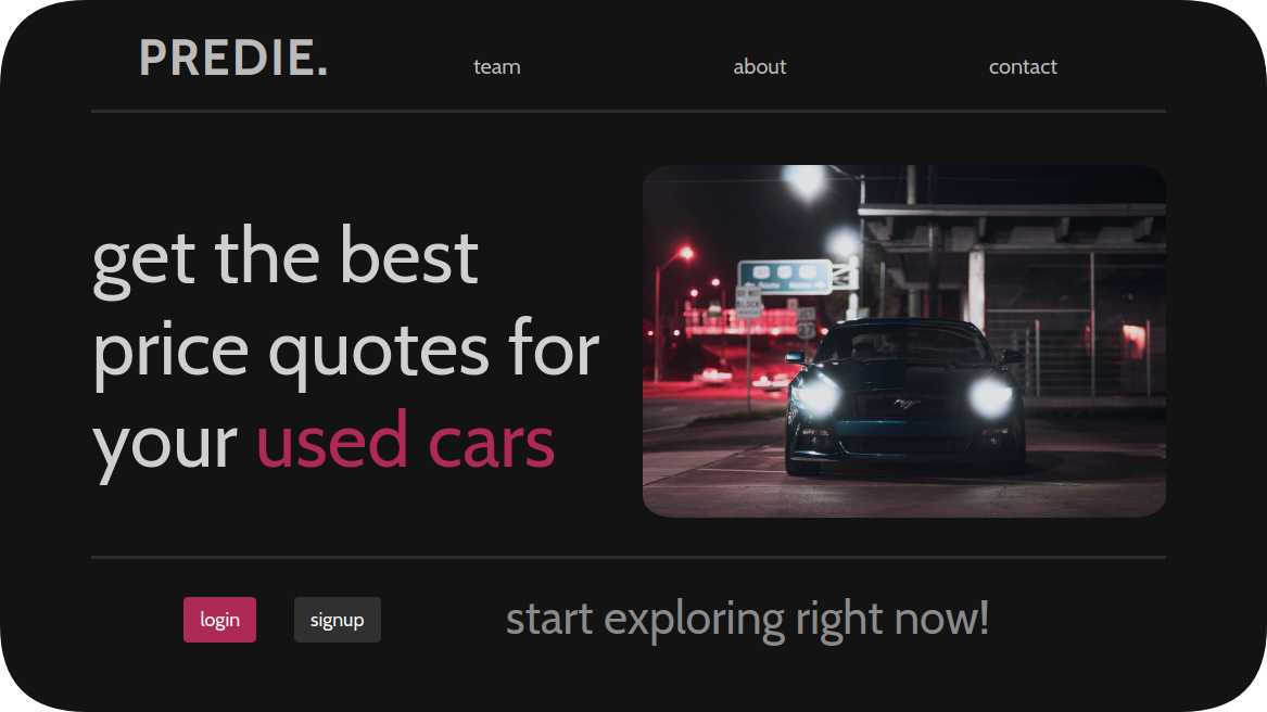 GitHub - akshitsarin/PREDIE-capstone-project: PREDIE is a Used-Cars price prediction portal ...